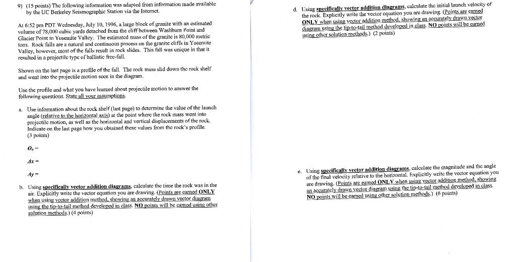 Solved 9) (15 points) The following information was adapted | Chegg.com