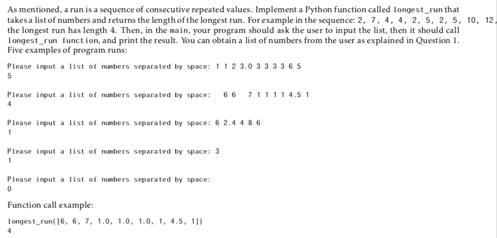 Solved As mentioned, a run is a sequence of consecutive | Chegg.com