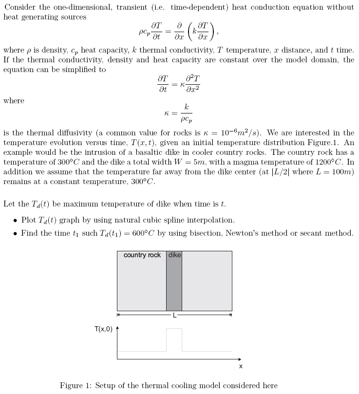 Consider the one-dimensional, transient (ie. | Chegg.com