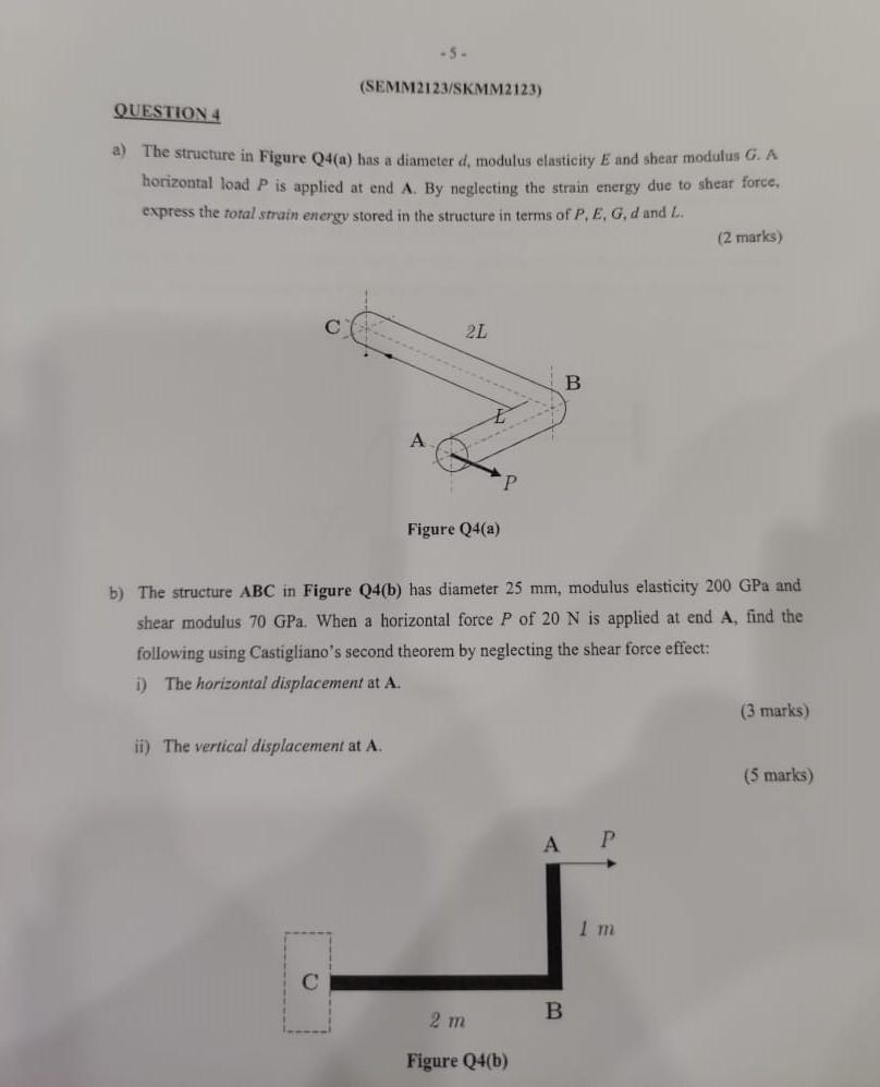 Solved a) The structure in Figure Q4 (a) has a diameter d, | Chegg.com
