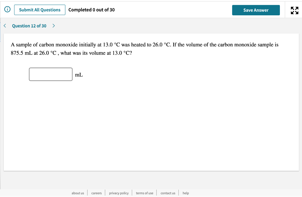 Solved O Submit All Questions Completed 0 out of 30 Save | Chegg.com