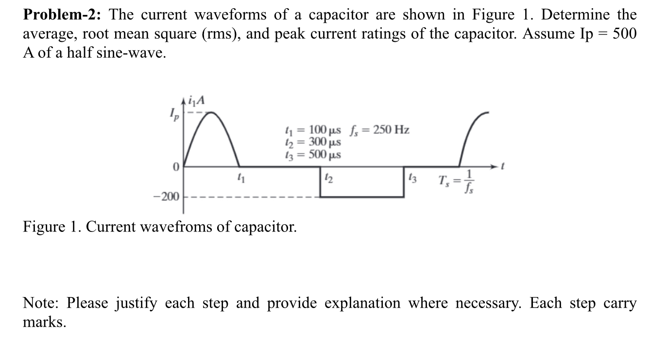 Solved Problem-2: The current waveforms of a capacitor are | Chegg.com