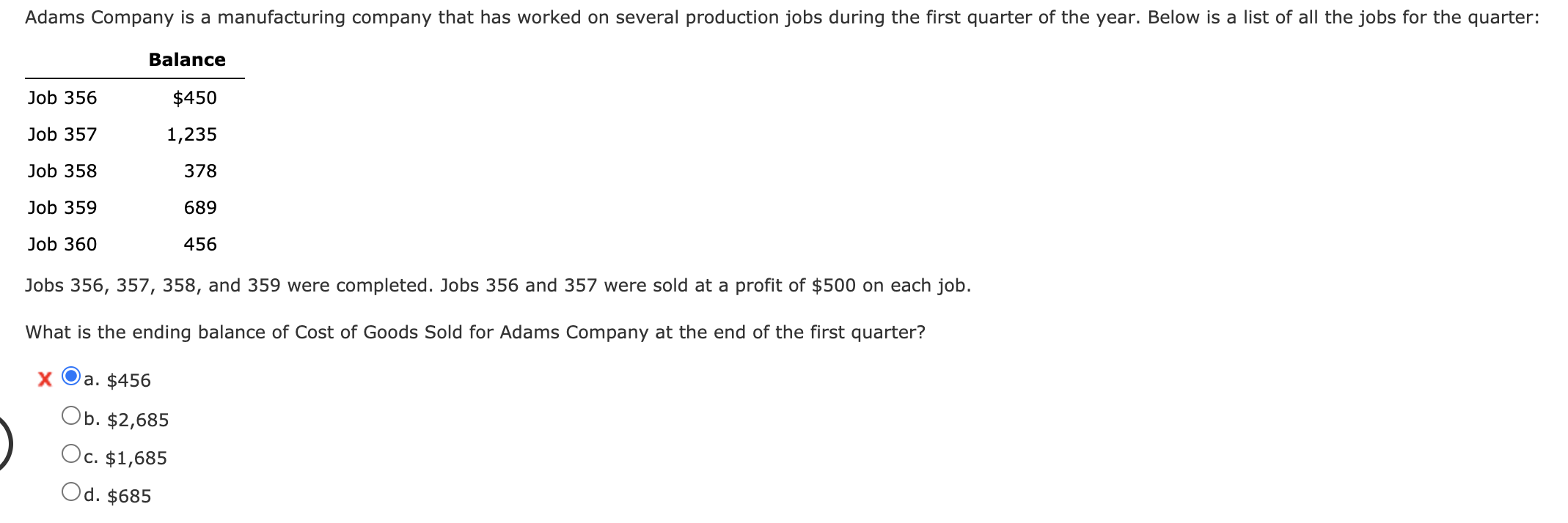 Solved Adams Company is a manufacturing company that has | Chegg.com