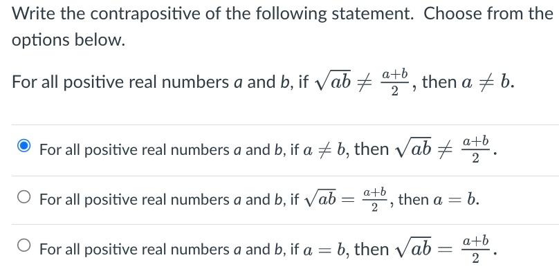 Solved Write the contrapositive of the following statement. | Chegg.com