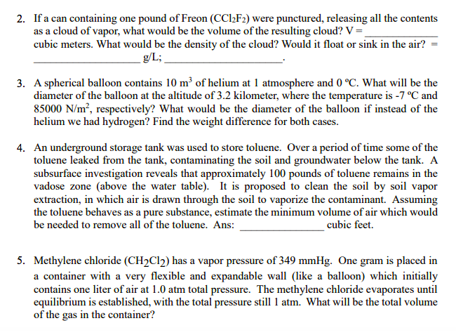 Solved If a can containing one pound of Freon (CCl2F2) were | Chegg.com