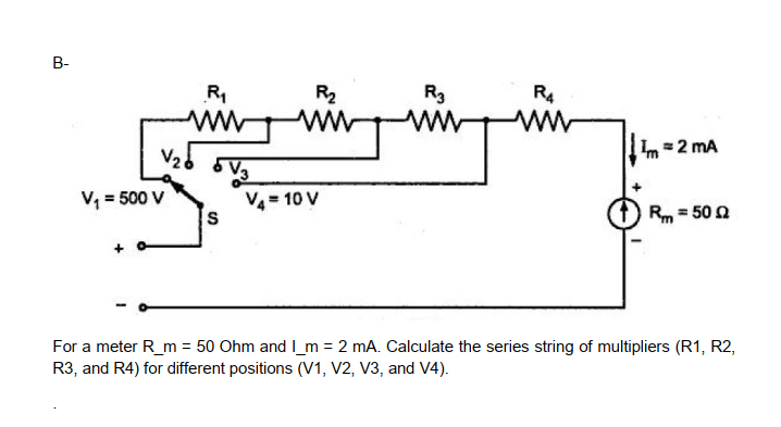Solved A - Design a multi-range DC ammeter using a basic | Chegg.com