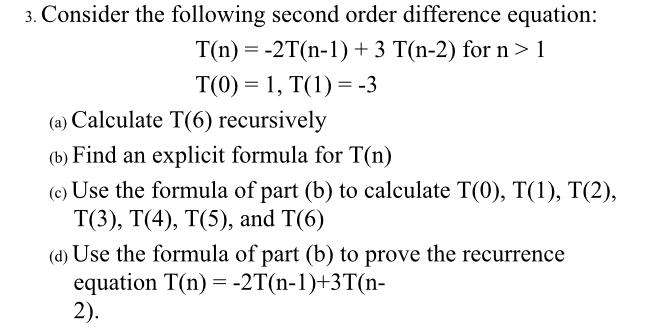 Solved 3. Consider the following second order difference | Chegg.com