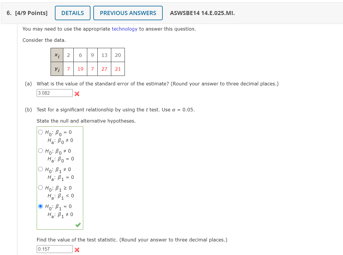 Solved 6. [4/9 Points] DETAILS PREVIOUS ANSWERS ASWSBE14 | Chegg.com