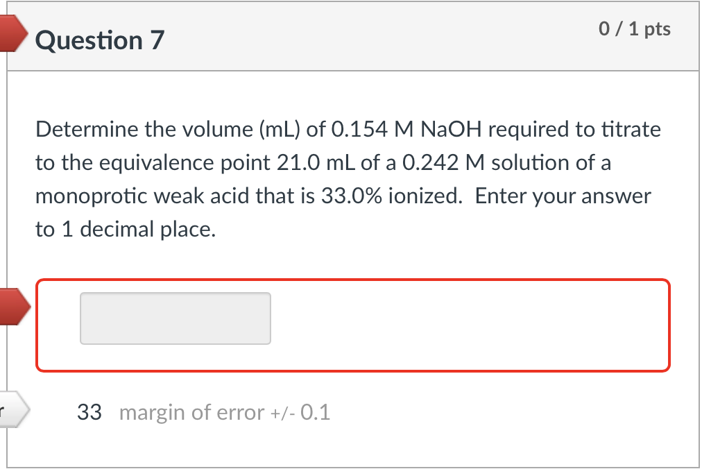 Solved Determine the volume (mL) of 0.154MNaOH required to | Chegg.com