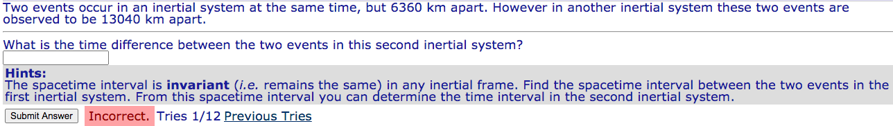 Solved Two events occur in an inertial system at the same | Chegg.com