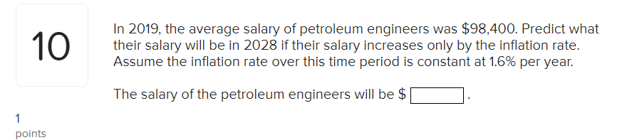 Solved In 2019 , the average salary of petroleum engineers | Chegg.com
