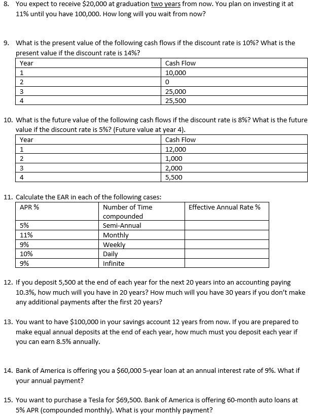 Solved Complete the following problems using Excel. All | Chegg.com