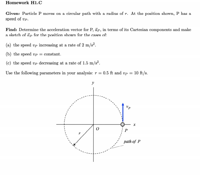 Solved Homework Hi.C Given: Particle P moves on a circular | Chegg.com