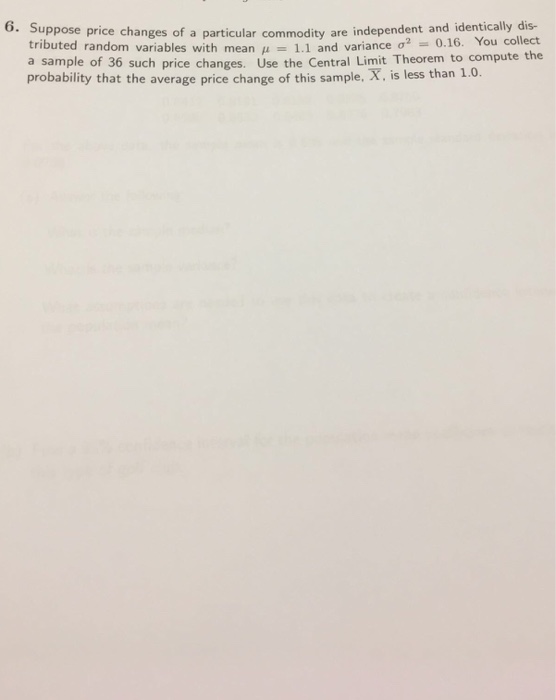 Solved 6. Suppose price changes of a particular commodity | Chegg.com