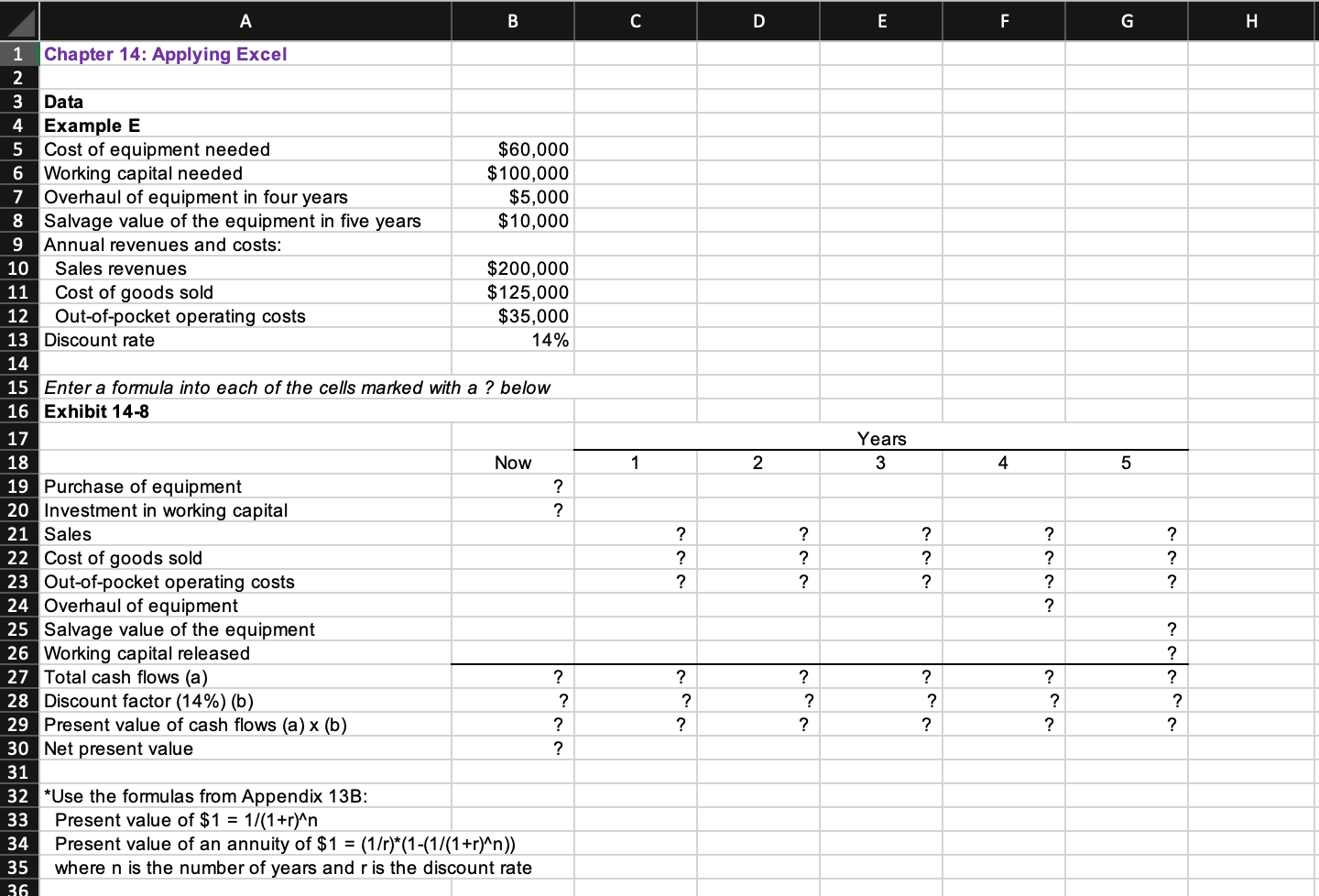 Solved Download the Applying Excel form and enter formulas | Chegg.com