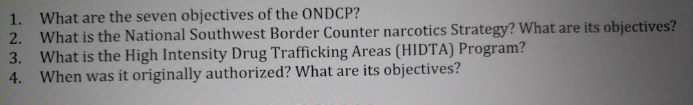 Solved 1. 2. 3. 4. What are the seven objectives of the | Chegg.com