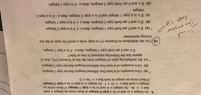 Solved 9. An integer a is said to be a type 0 integer if | Chegg.com