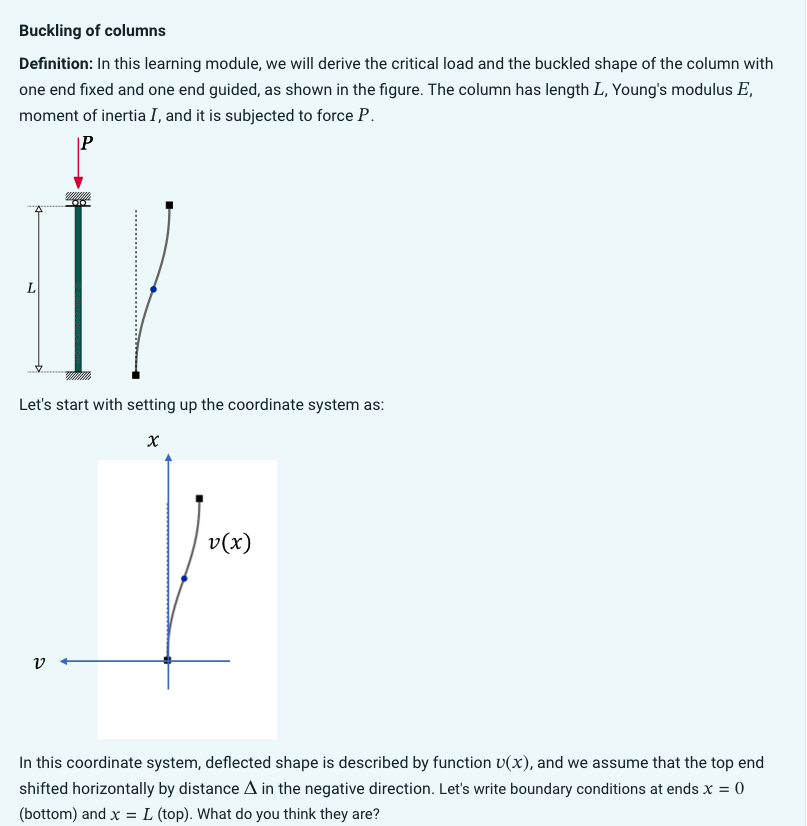 Solved Buckling of columns Definition: In this learning | Chegg.com