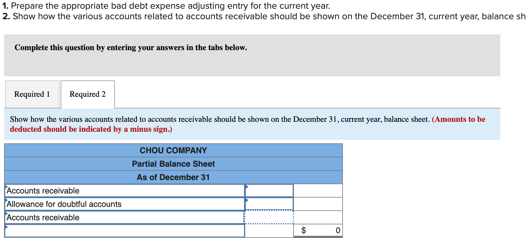 Solved Chou Company Uses The Aging Approach To Estimate Bad Chegg
