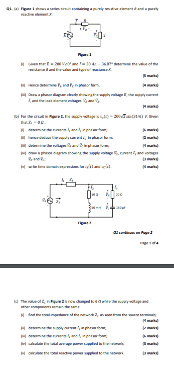 Solved Q1. (a) ﻿Figure 1 ﻿shows a series circuit containing | Chegg.com