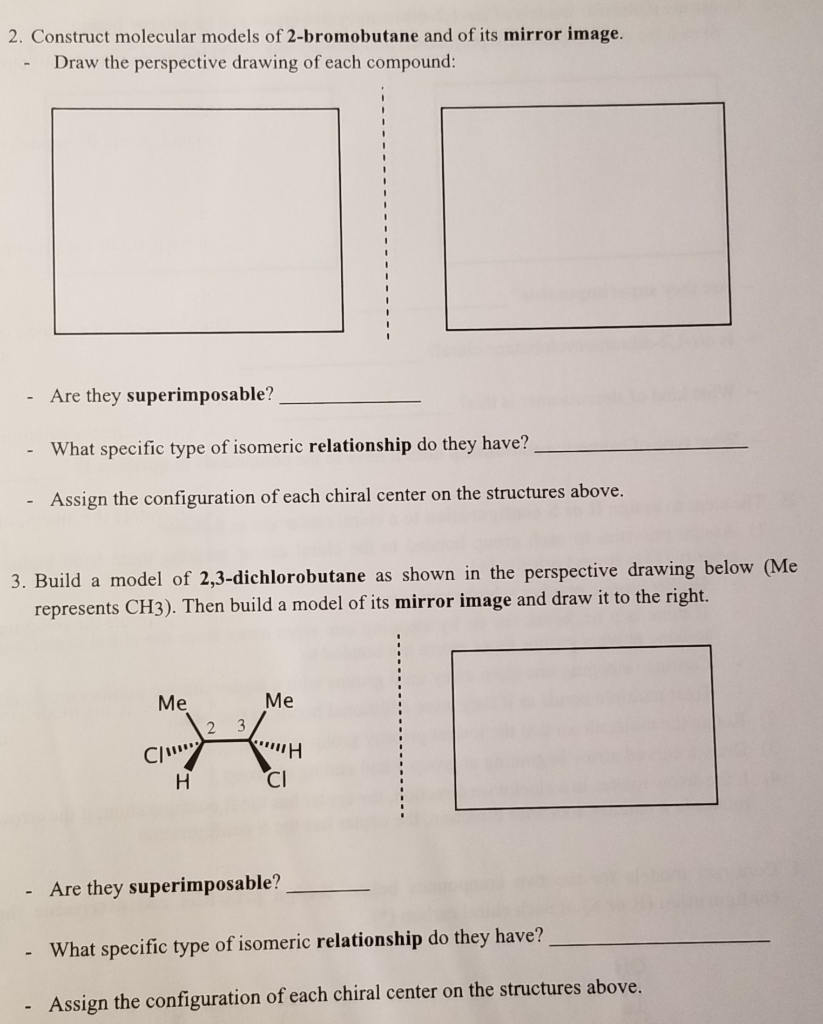 Solved 2. Construct molecular models of 2-bromobutane and of | Chegg.com