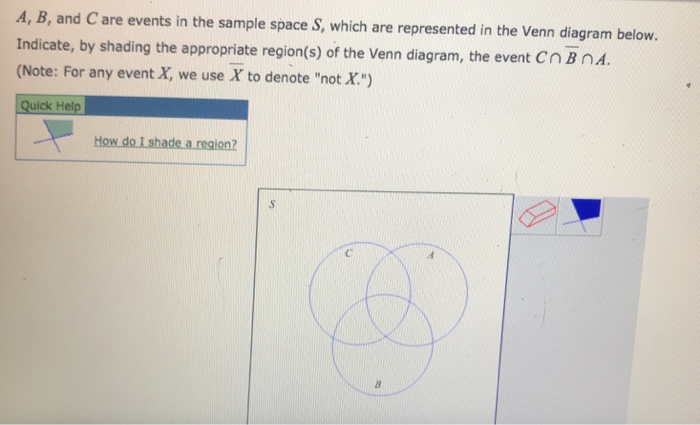 Solved A, B, and C are events in the sample space S, which | Chegg.com