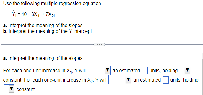 Solved Use the following multiple regression equation. | Chegg.com
