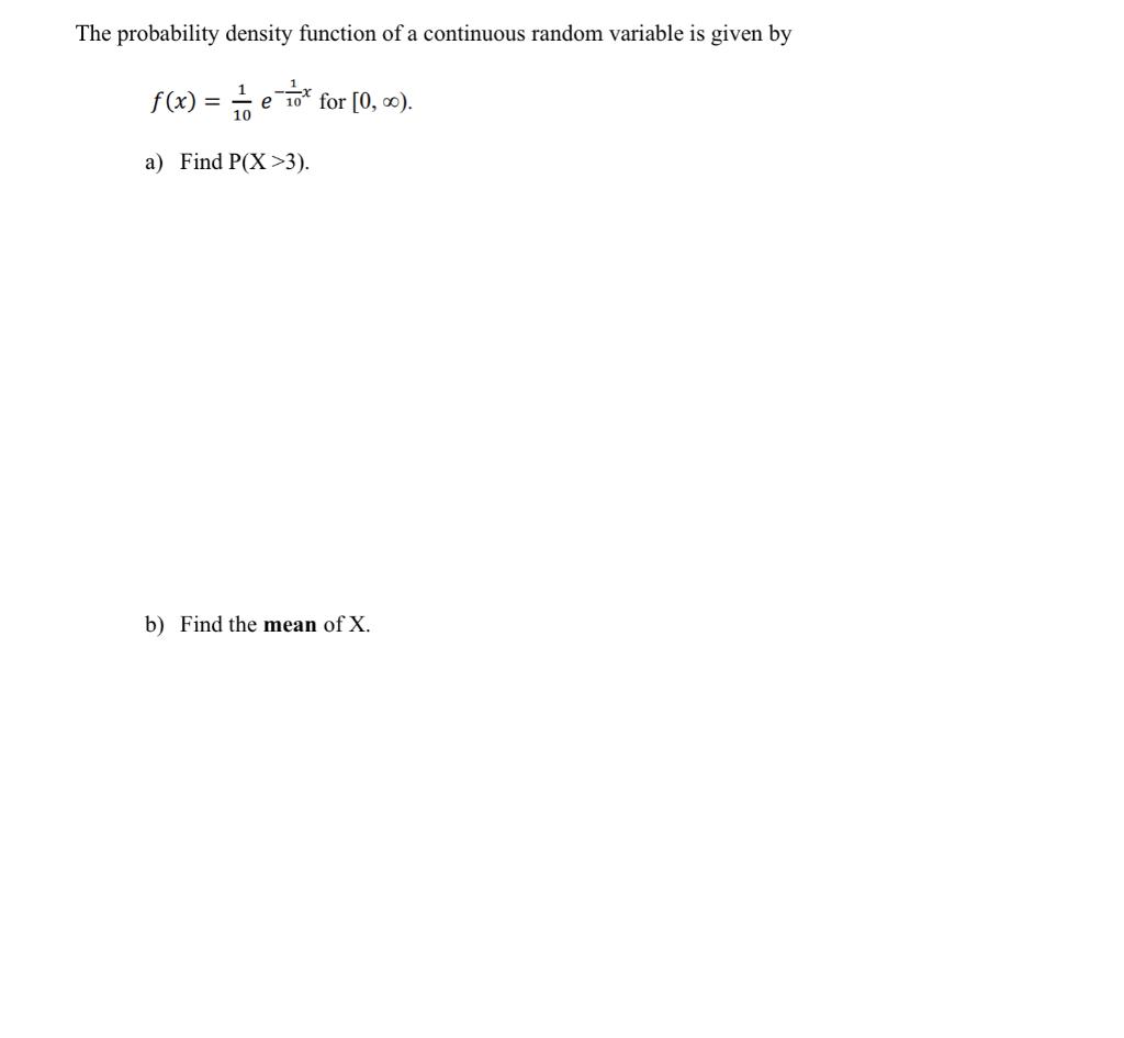 Solved The probability density function of a continuous | Chegg.com