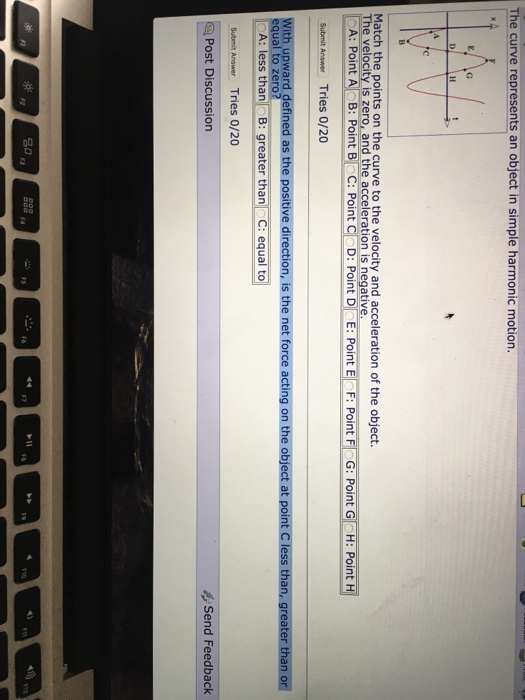 Solved The curve represents an object in simple harmonic | Chegg.com
