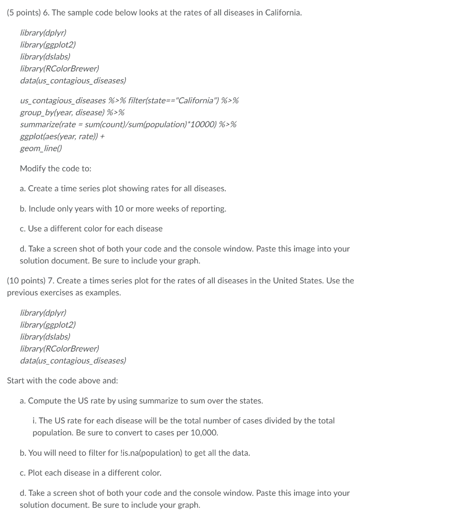 Solved (5 points) 6. The sample code below looks at the | Chegg.com