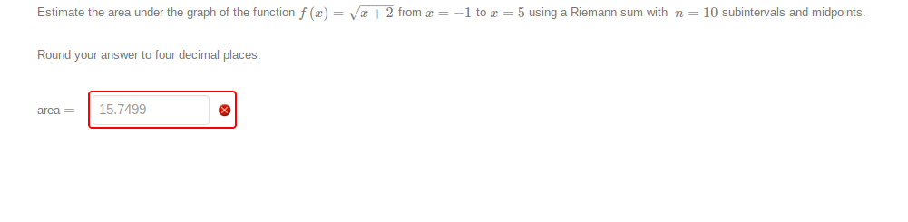 Solved Estimate the area under the graph of the function | Chegg.com