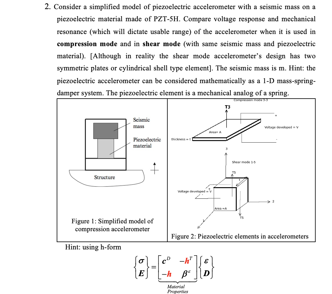 Solved 2. Consider a simplified model of piezoelectric | Chegg.com
