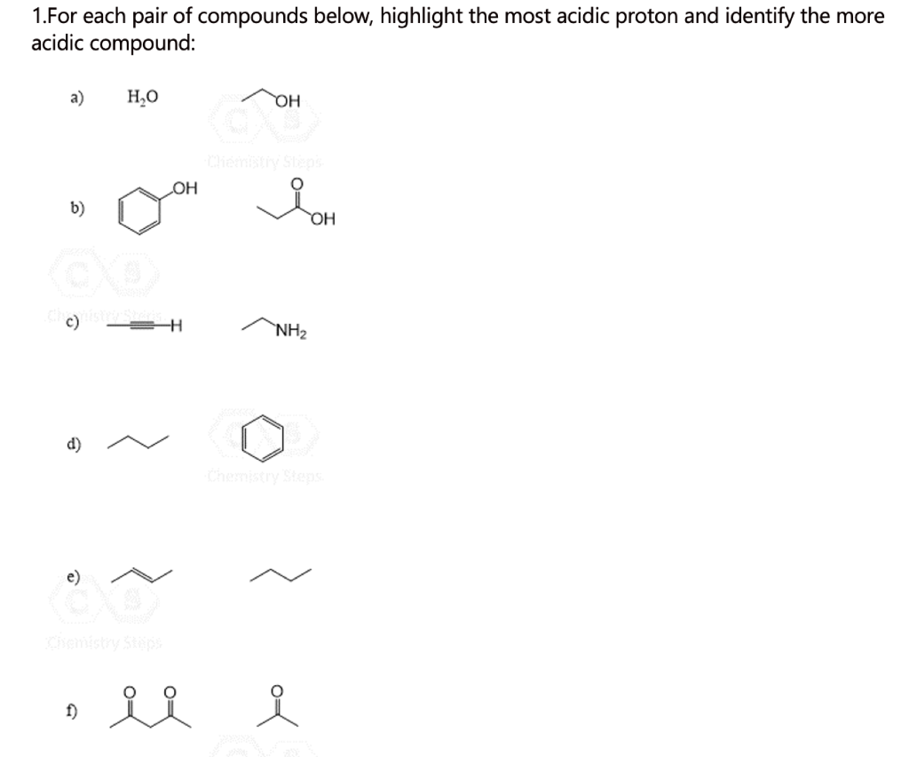 Solved 1.For each pair of compounds below, highlight the | Chegg.com