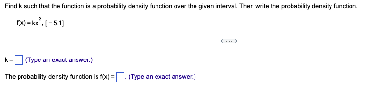 Solved Find k such that the function is a probability | Chegg.com