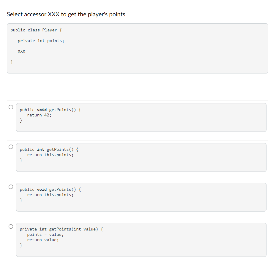 Solved What is output? public class Cat \{ private int | Chegg.com