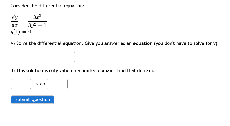 Solved Consider the differential equation: 3.22 dy dc 3y2 – | Chegg.com