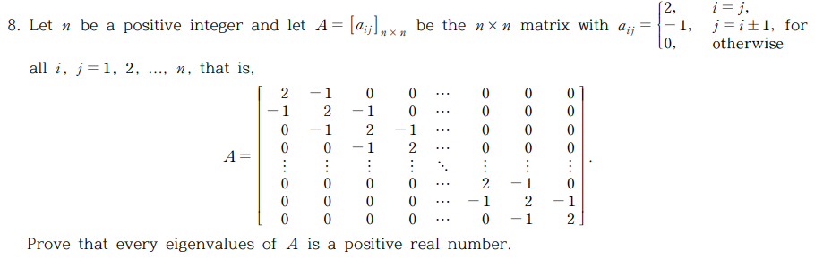 Solved Let n ﻿be a positive integer and let A=[aij]n×n ﻿be | Chegg.com