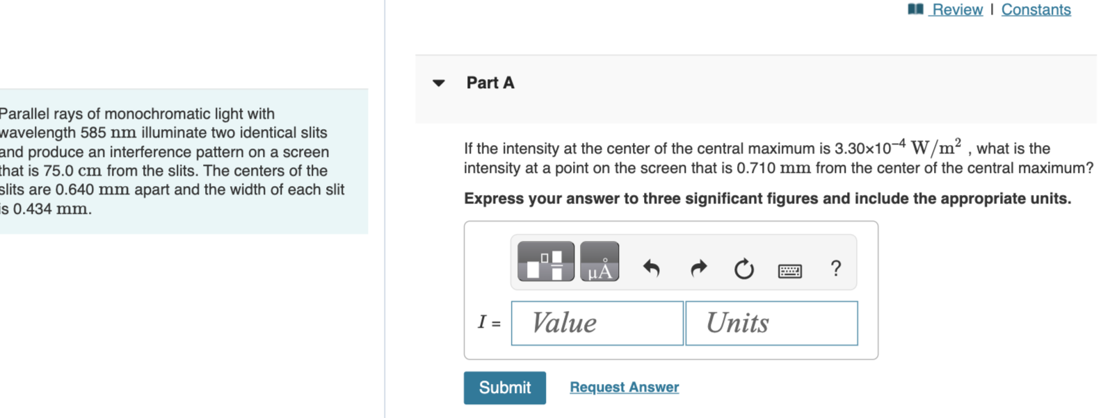 Solved Parallel rays of monochromatic light with wavelength | Chegg.com