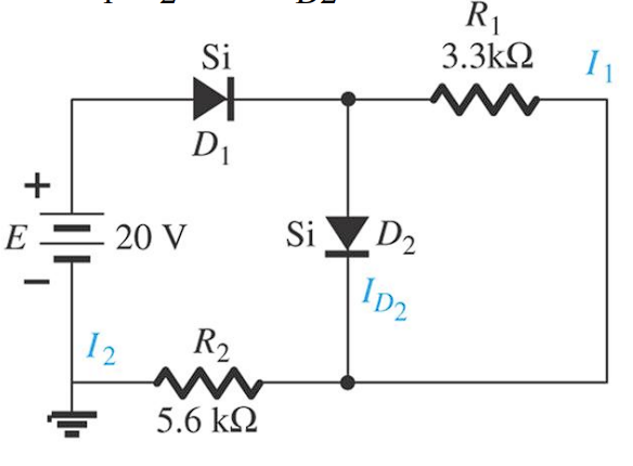 Solved Determine the currents I1 , I2 and ID2 | Chegg.com Solved Determine the currents I1 , I2 and ID2 | Chegg.com
