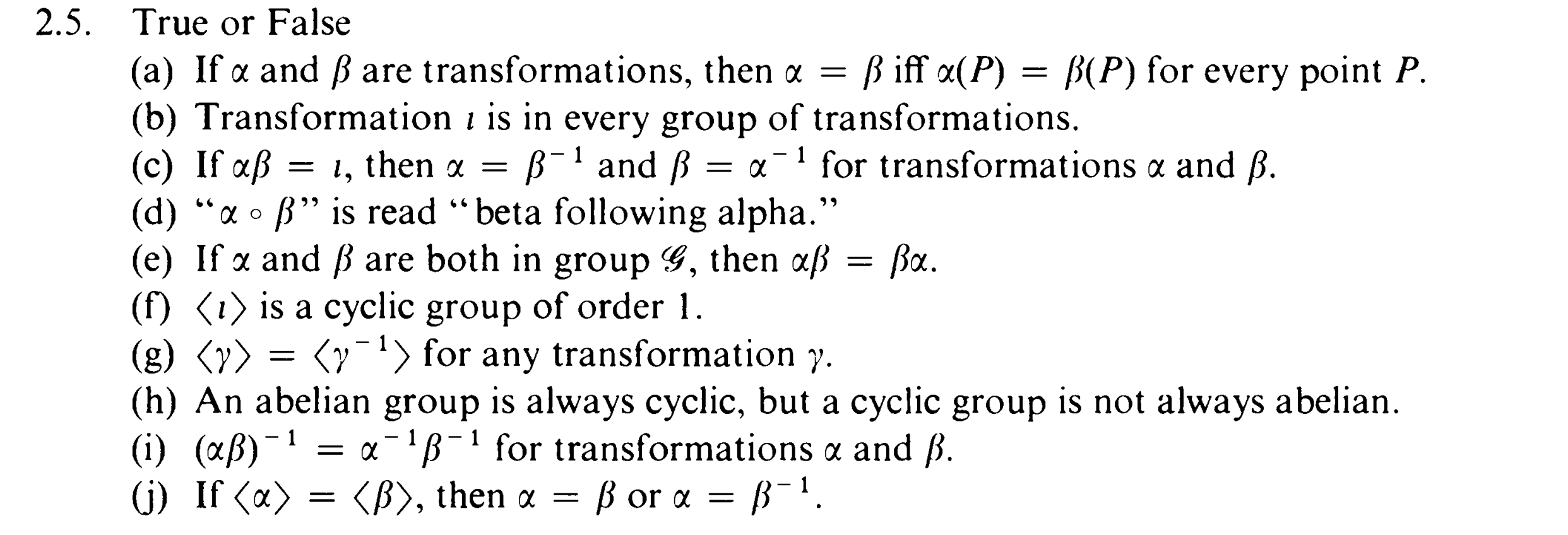 Solved ..5. True or False (a) If α and β are | Chegg.com