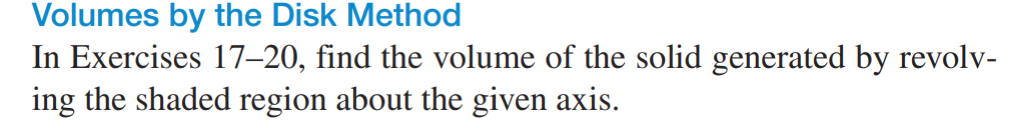 Solved Volumes by the Disk Method In Exercises 17-20, find | Chegg.com