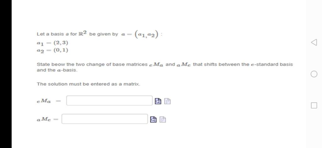 Solved About the mapping matrix F for a linear map f: R3 R3 | Chegg.com