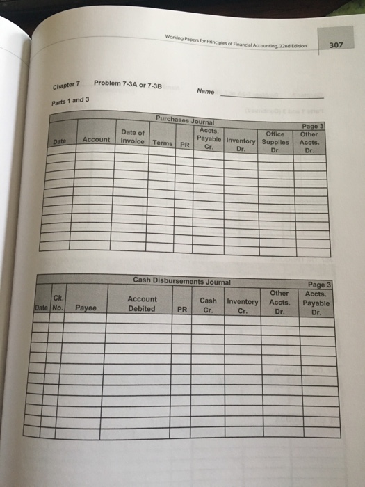 Solved Answer problem 7-3A from Principles of Financial | Chegg.com