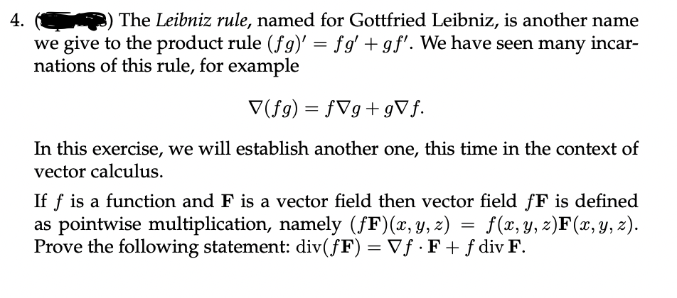 Solved ( ) The Leibniz rule, named for Gottfried Leibniz, is | Chegg.com