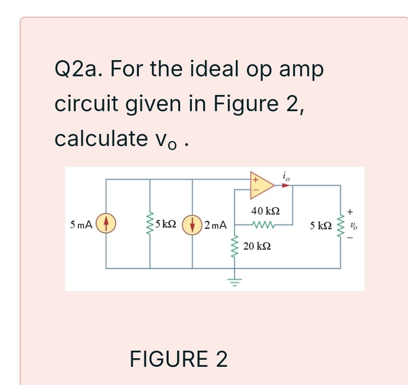 Solved Q2a. ﻿For the ideal op amp circuit given in Figure 2, | Chegg.com