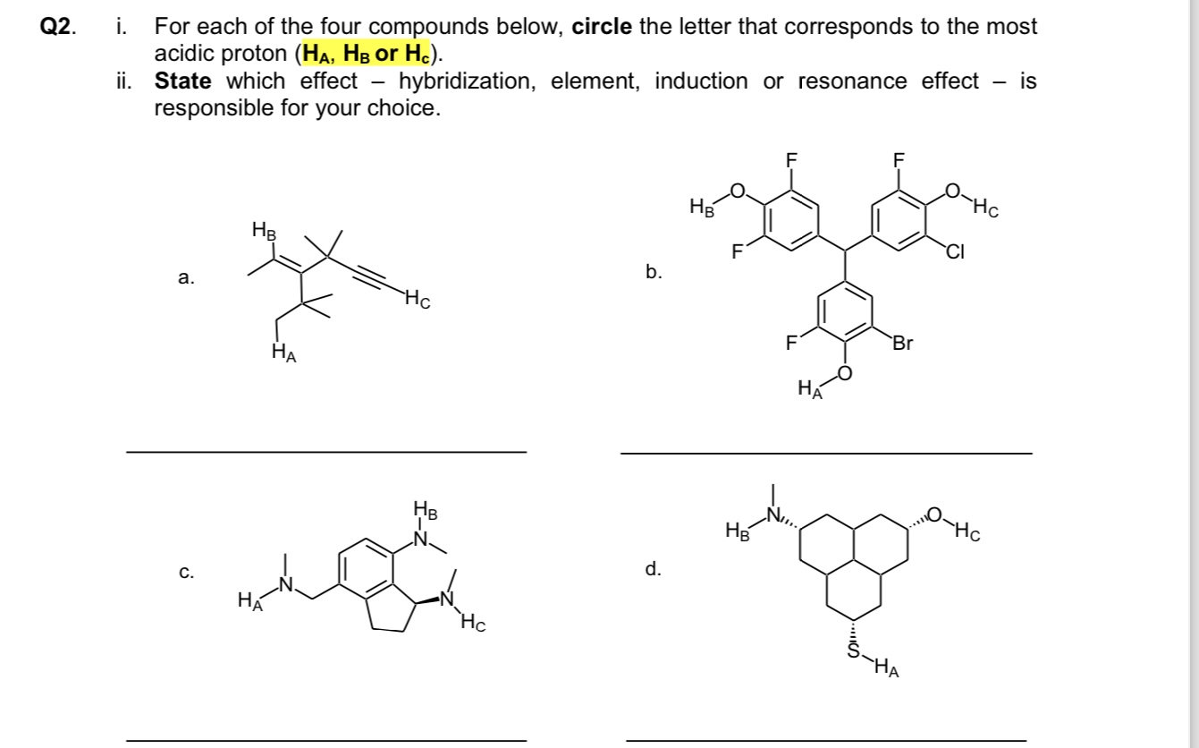 Solved 22. i. For each of the four compounds below, circle | Chegg.com