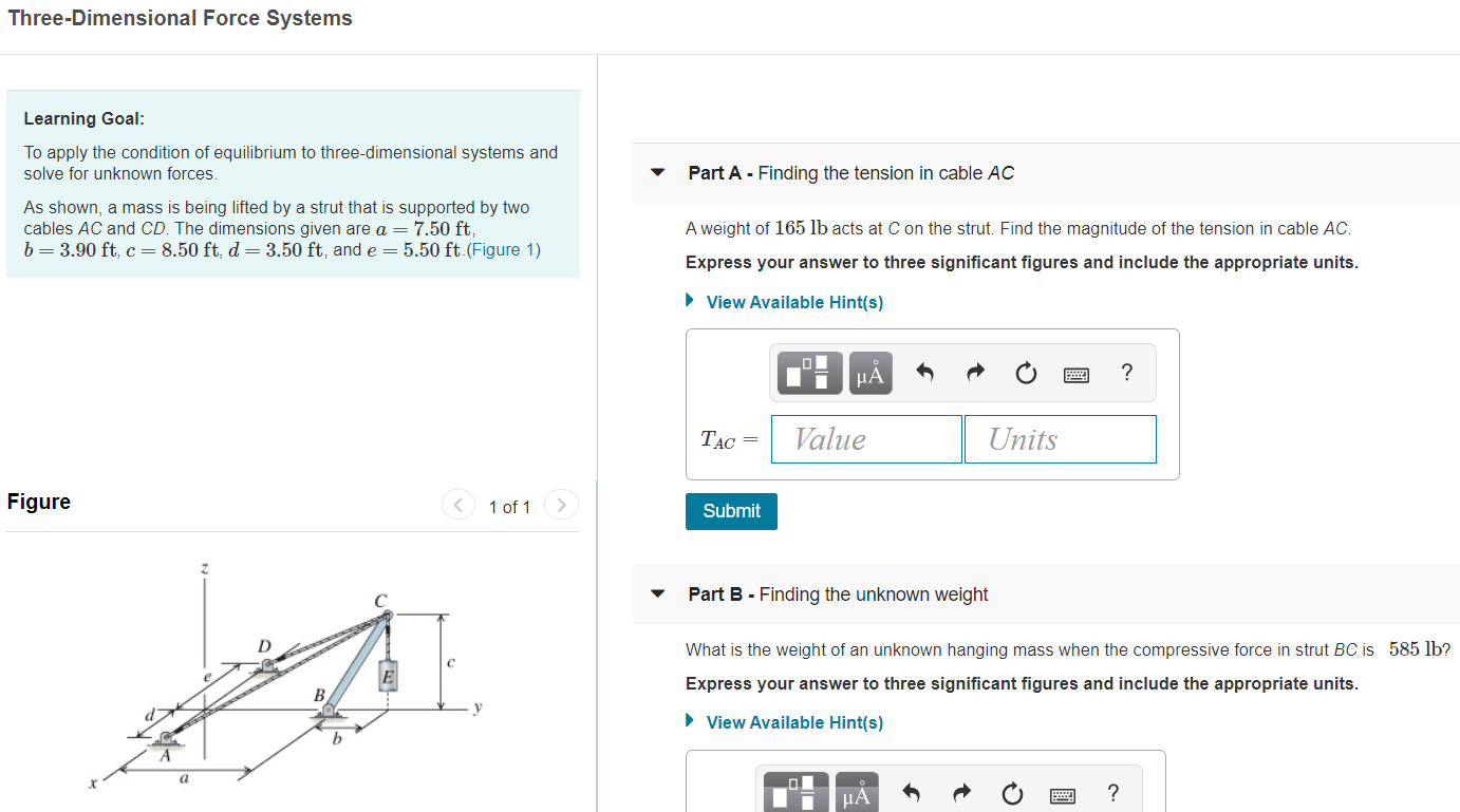 Solved Three-Dimensional Force Systems Learning Goal: To | Chegg.com