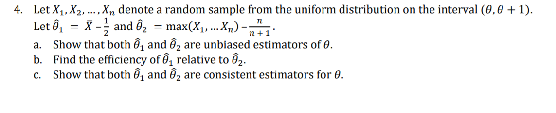 Solved 4. Let X1, X2, ...,Xn denote a random sample from the | Chegg.com Solved 4. Let X1, X2, ...,Xn denote a random sample from the | Chegg.com