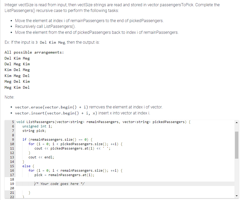 Solved IN C++, FILL IN THE "/* Your code goes here */" | Chegg.com