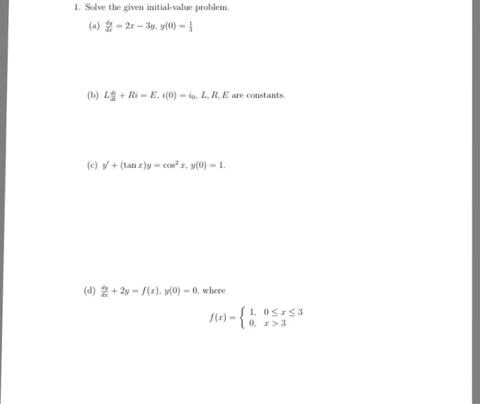 Solved Solve the given initial value problem dy/dx = 2x - | Chegg.com
